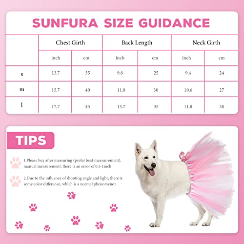 2 Pcs Pink Dog Tutu for Large Medium Small Dogs Tutu Skirt Tulle Ballerina for Puppy Dog Cute Birthday Dresses Costume for Dogs Cats Pets Dress Supplies(11.81 Inch-35.43 Inch)