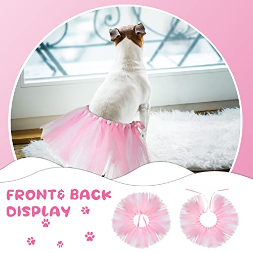 2 Pcs Pink Dog Tutu for Large Medium Small Dogs Tutu Skirt Tulle Ballerina for Puppy Dog Cute Birthday Dresses Costume for Dogs Cats Pets Dress Supplies(11.81 Inch-35.43 Inch)