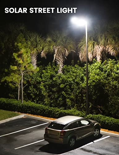 300W Solar Street Light, Briignite Solar Street Lights Outdoor Dusk to Dawn, Remote Control 6000K Outdoor Solar Lights with Motion Sensor, IP65 Solar Outdoor Lights Waterproof for Driveway Barn, 2Pack