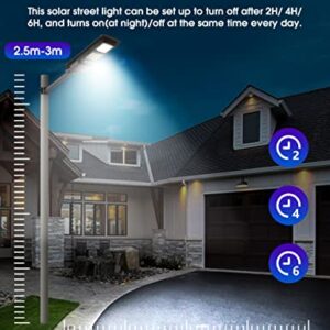 300W Solar Street Light, Briignite Solar Street Lights Outdoor Dusk to Dawn, Remote Control 6000K Outdoor Solar Lights with Motion Sensor, IP65 Solar Outdoor Lights Waterproof for Driveway Barn, 2Pack