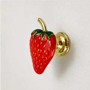 LB-LAIBA Strawberry Coat Hooks Wall Mounted, Fruit Single Hooks for Hanging Hats Jacket Bags Towels Keys Scarf Closets Entryway Bathroom Home Decorative Wall Hooks 4 Pieces