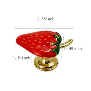 LB-LAIBA Strawberry Coat Hooks Wall Mounted, Fruit Single Hooks for Hanging Hats Jacket Bags Towels Keys Scarf Closets Entryway Bathroom Home Decorative Wall Hooks 4 Pieces