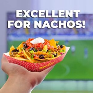 Upper Midland Products Nacho Trays - Disposable Paper Nacho Chip Trays for Concessions and Nacho Party (White - 200 Pack)