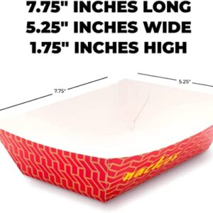 Upper Midland Products Nacho Trays - Disposable Paper Nacho Chip Trays for Concessions and Nacho Party (White - 200 Pack)