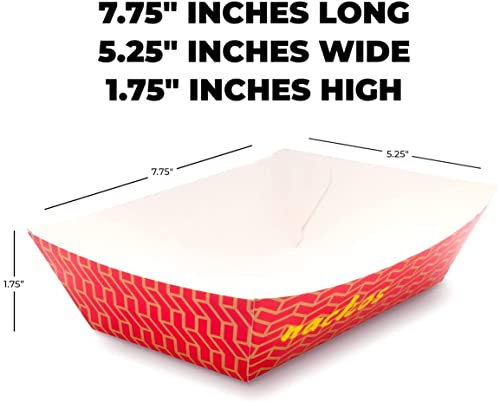 Upper Midland Products Nacho Trays - Disposable Paper Nacho Chip Trays for Concessions and Nacho Party (White - 200 Pack)