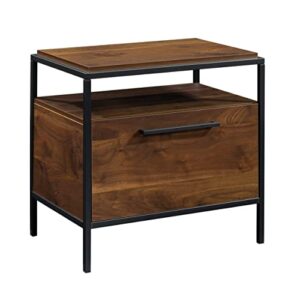 sauder nova loft 1-drawer night stand with open shelf, l: 24.96" x w: 17.24" x h: 24.09", grand walnut finish