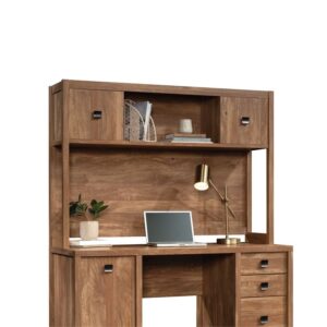 Sauder Cannery Bridge Desktop Hutch with Doors in Sindoori Mango, Sindoori Mango Finish