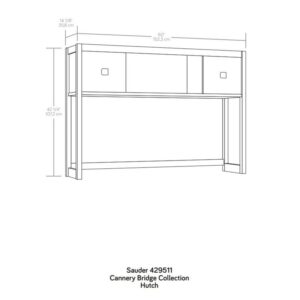 Sauder Cannery Bridge Desktop Hutch with Doors in Sindoori Mango, Sindoori Mango Finish