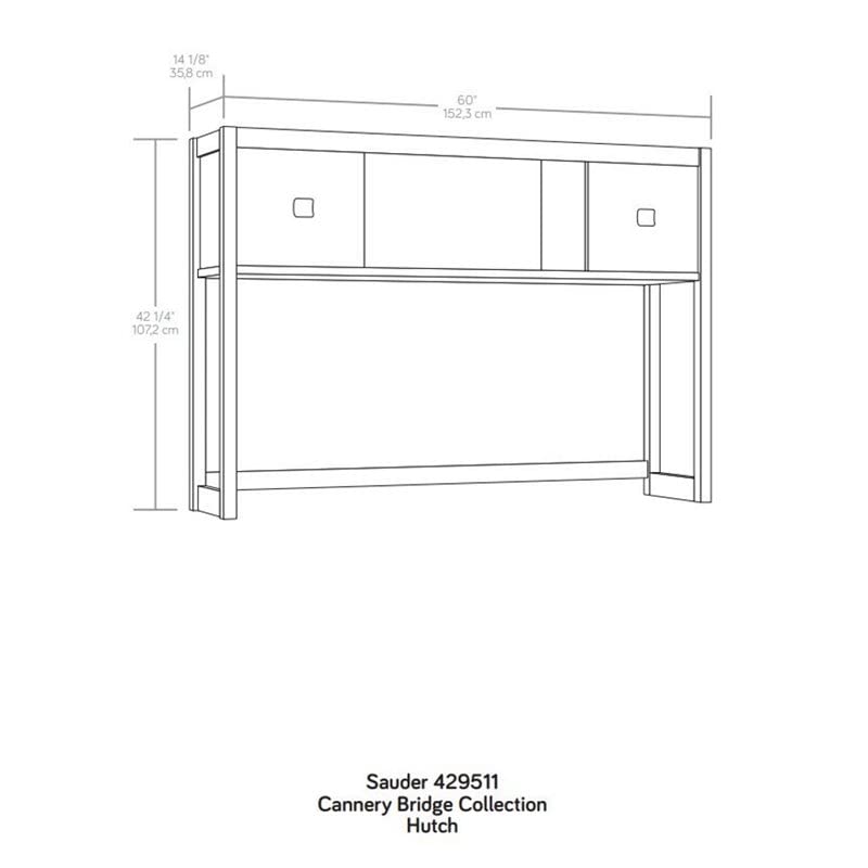 Sauder Cannery Bridge Desktop Hutch with Doors in Sindoori Mango, Sindoori Mango Finish