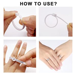 Upgrade Ring Sizer Measuring Tool, Reusable Ring Size Guage for Fingers, Jewelry Sizing Tool, 1-17 US Ring Sizer (1Pcs White)