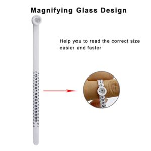 Upgrade Ring Sizer Measuring Tool, Reusable Ring Size Guage for Fingers, Jewelry Sizing Tool, 1-17 US Ring Sizer (1Pcs White)