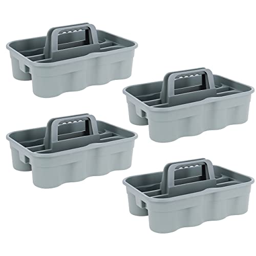 BISupply Cleaning Supplies Organizer Cleaning Caddies - 4pk Bathroom Cleaning Caddy with Handle for Janitor and Maid