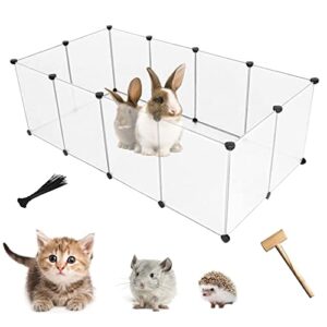 muyg pet plastic playpen,rabbit panels small animals portable yard fence rabbits diy outdoor & indoor fences,kitten breeding crate for hamster bunny puppy hedgehogs guinea pig(12 pcs)