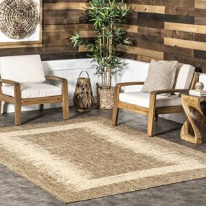 nuloom tami transitional square indoor/outdoor area rug, 2' x 3', beige