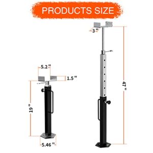 2023 New Sulythw RV Slide Out Supports Stabilizer Jacks Heavy Duty Rust Resistant Steel Adjustable from 19'' to 47'' for 5th Wheel 5000 lbs Capacity，2 Pcs Camper Jack Stands