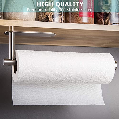 Paper Towel Holder Under Cabinet - Stainless Steel Paper Towel Holders Self-Adhesive Wall Mount Paper Towel Holder with Screws, 13in Under Cabinet Paper Towel Holder for Kitchen Paper Towel Rolls