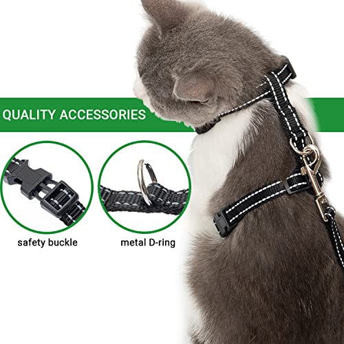 Cat Harness and Leash Set for Walking Escape Proof - Reflective Adjustable Cat Vest Harness for Small to Large Cat Puppy - Cute Mesh Breathable Soft Cat Full Body Harness