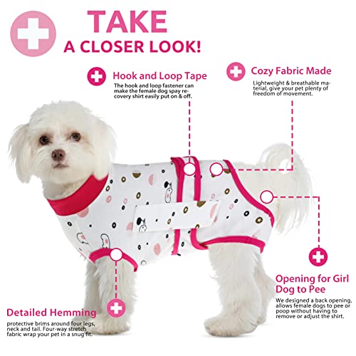 KOESON Dog Recovery Suit, Spay Suit for Female Dogs with Pee Hole Pet Surgical Recovery Suit Dog Cone Alternative, Dog Surgery Recovery Suit Anti Licking Pet Bodysuit for Abdominal Wound Balloon S