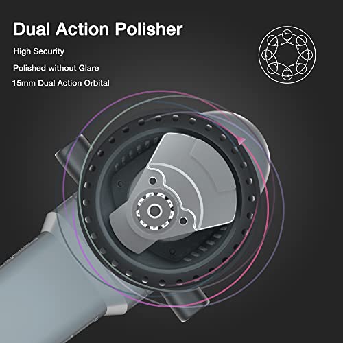 WORKPRO Buffer Polisher, 6-inch 1080W Dual Action Random Orbital Polish Kit for Car Detailing, 6 Variable Speed DA Polisher with Backing/Woolen/Foam Pads, Towel for Waxing, Buffing, Polishing