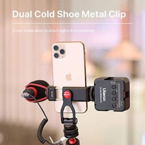 Camera Phone Mount Tripod Holder - ULANZI ST-10 Metal Dual Cold Shoe Smartphone Vlog Holder DSLR Hot Shoe Phone Mount for iPhone Cell Phone Vlog Photograph