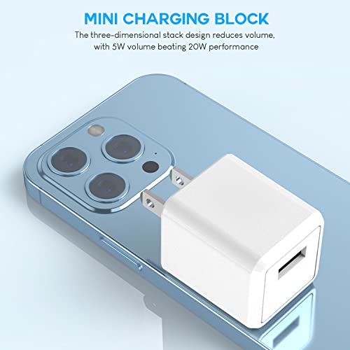 iPhone Charger, [Apple MFi Certified] 2 Pack iPhone Charger Data Sync Transfer Lightning Cable with Travel USB Wall Charger Block Compatible with iPhone 13/12/11 Pro/SE/XS/X/XR/8/7/iPad/AirPods