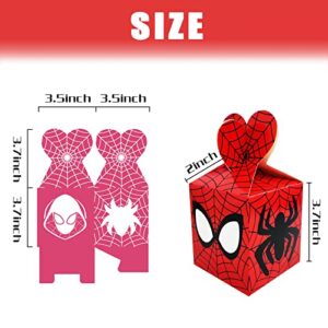 18 PCS Miles Morales Birthday Party Favor Boxes Spider Amazing Friends Party Candy Gift Boxes Spider Goodie Boxes for Birthday Party Decorations and Supplies