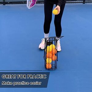 ELKCIP Portable Pickleball & Tennis Ball Collector - Pickle Ball Retriever Basket Carrier Gatherer Picker Hopper Container for Picking and Storage Training Tool for Ball, Integral