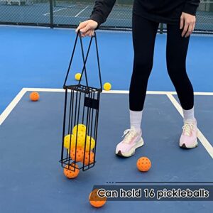 ELKCIP Portable Pickleball & Tennis Ball Collector - Pickle Ball Retriever Basket Carrier Gatherer Picker Hopper Container for Picking and Storage Training Tool for Ball, Integral