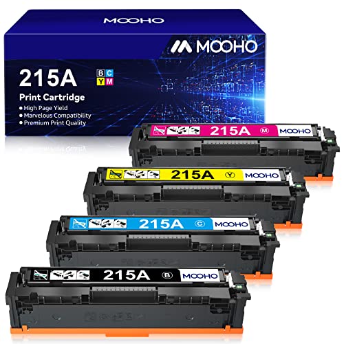 Mooho Compatible 215A Toner Cartridge with CHIP | Replacement for HP 215A Toner Compatible with Pro MFP M182, M183 Series | W2310A 2311A 2312A 2313A Printer (4-Pack)