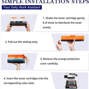 Mooho Compatible 215A Toner Cartridge with CHIP | Replacement for HP 215A Toner Compatible with Pro MFP M182, M183 Series | W2310A 2311A 2312A 2313A Printer (4-Pack)