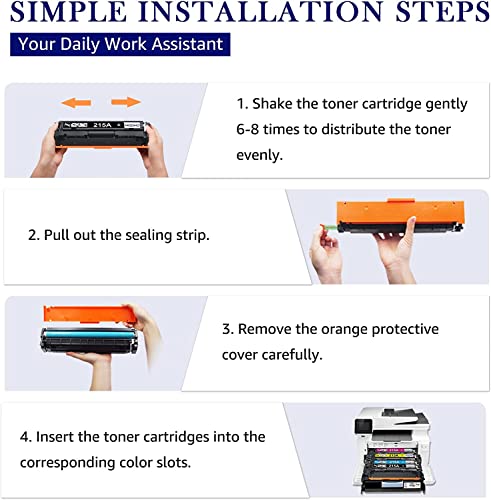 Mooho Compatible 215A Toner Cartridge with CHIP | Replacement for HP 215A Toner Compatible with Pro MFP M182, M183 Series | W2310A 2311A 2312A 2313A Printer (4-Pack)