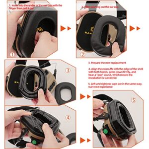 COMBATGEAR Gel earpads replacemnt compatible with Earmor OPSMEN Electronic Shooting Earmuffs M31 M32 tactical headsets