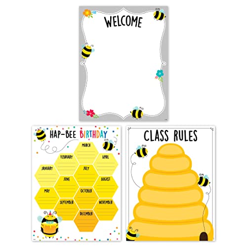 CTP Busy Bees Classroom Essentials 3-Chart Pack for Classroom (Creative Teaching Press 10824)