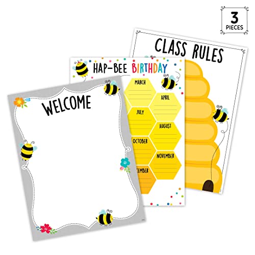 CTP Busy Bees Classroom Essentials 3-Chart Pack for Classroom (Creative Teaching Press 10824)