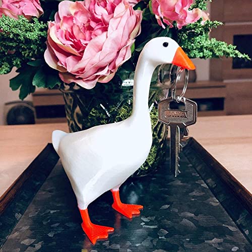 Super Cute Goose Magnetic Key Holder - Magnetic Goose 3D Printed Key Holder, Resin Goose Statue Key Storage Rack, Vivid Mini Animal Figurines Keys Holder for Keys Glasses Bells (Yellow)