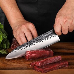 KEEMAKE Japanese Chef Knife, Sharp Kitchen Knife Japanese 440C Steel,Porfessional Gyuto Cooking Knife for Meat Cutting with G10 Bolster Octagonal Wood Handle