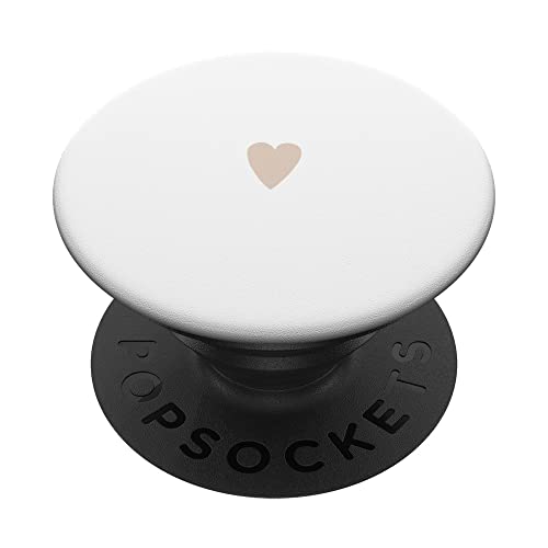 Sand / Beige / Tan Hand Drawn Heart Minimalist Love PopSockets Standard PopGrip