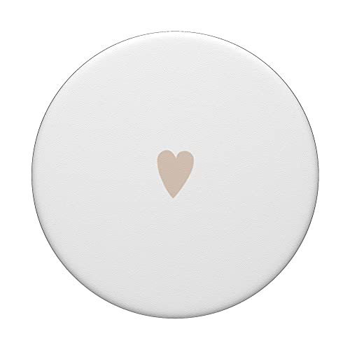 Sand / Beige / Tan Hand Drawn Heart Minimalist Love PopSockets Standard PopGrip