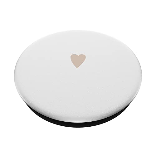 Sand / Beige / Tan Hand Drawn Heart Minimalist Love PopSockets Standard PopGrip