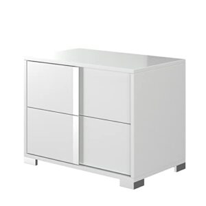 kansole roma glossy right nightstand, white