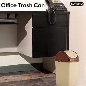 Superio Swing Top Trash Can, Waste Bin for Home, Kitchen, Office, Bedroom, Bathroom, Ideal for Large or Small Spaces - Beige (3 Pack- 4.5 Gal, 9 Gal, 13 Gal)