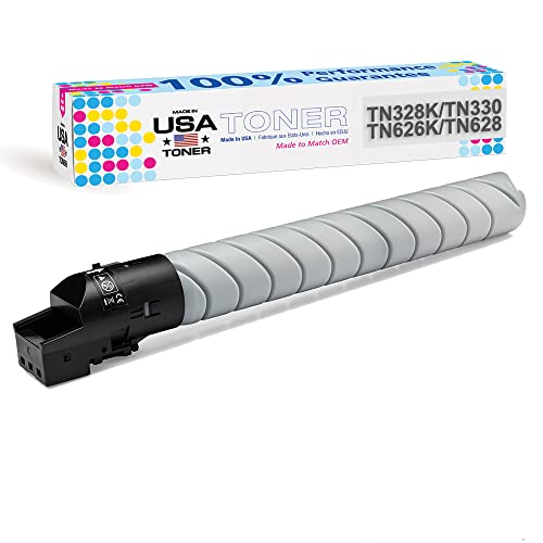 MADE IN USA TONER Compatible Replacement for use in Konica Minolta TN328K, TN330, TN628, TN626K, bizhub 450i, C450i (Black, 1 Cartridge)