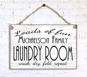 personalized laundry sign laundry room decoration customized wash dry fold rinse repeat