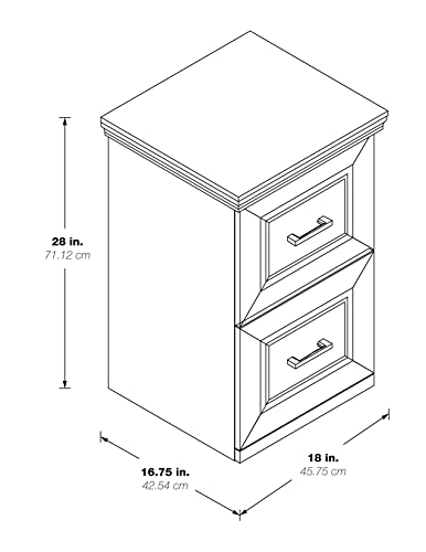 OSP Home Furnishings Jefferson 2-Drawer File Cabinet with Euro-Style Drawer Glides and Lockdowel Fastening System, Vertical, Espresso