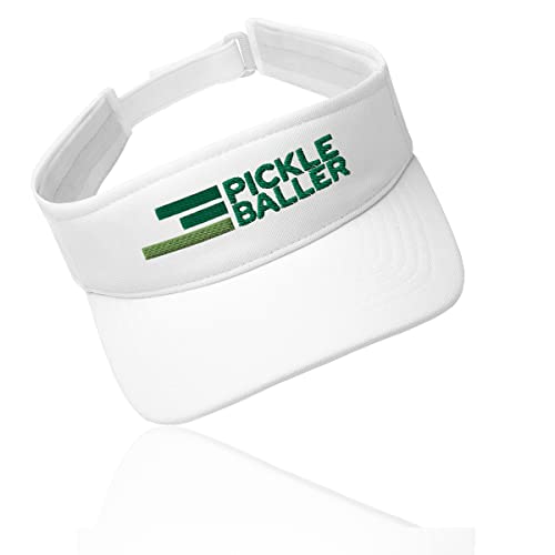 Pickle Baller Retro Pickleball Visor Fun Pickle Ball Gift Pickleball Accessory Men's and Women's Pickleball Accessories (White)