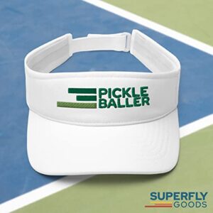 Pickle Baller Retro Pickleball Visor Fun Pickle Ball Gift Pickleball Accessory Men's and Women's Pickleball Accessories (White)