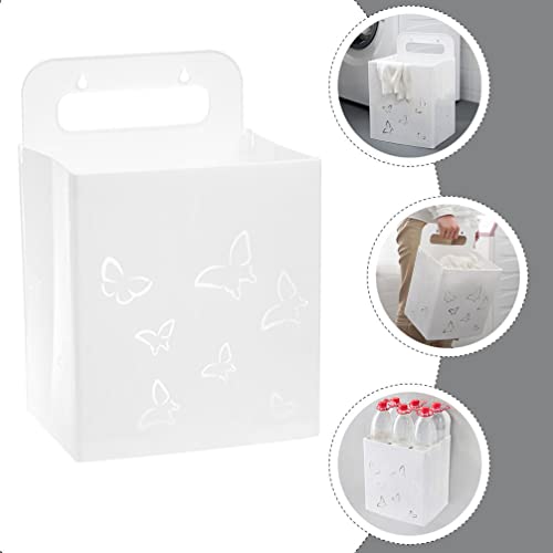 Zerodeko Plastic Laundry Baskets Laundry Basket Foldable Clothes Storage Basket Laundry Cloth Hamper Sorter Wall Hanging Plastic Laundry Baskets for Home Bedroom White