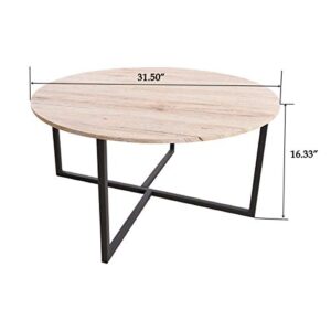 Round Coffee Table Kitchen Dining Table Modern Leisure Tea Table Office Conference Pedestal Desk Computer Study Desk White/Black