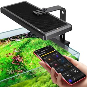 hygger 40w led aquarium light, smart app control fish tank light with adjustable rgb leds, 24/7 sunrise-daylight-moonlight, diy mode, clip on light with timer, brightness and kelvin adjustable