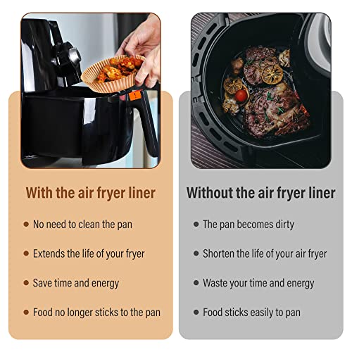 Air Fryer Disposable Paper Line, 50PCS Round 6.5In Non-Stick Air Fryer Parchment Liner, Parchment Paper Sheet for Air Fryer, Oil/Water-proof Baking Roasting Filter Sheet for Airfryer Basket